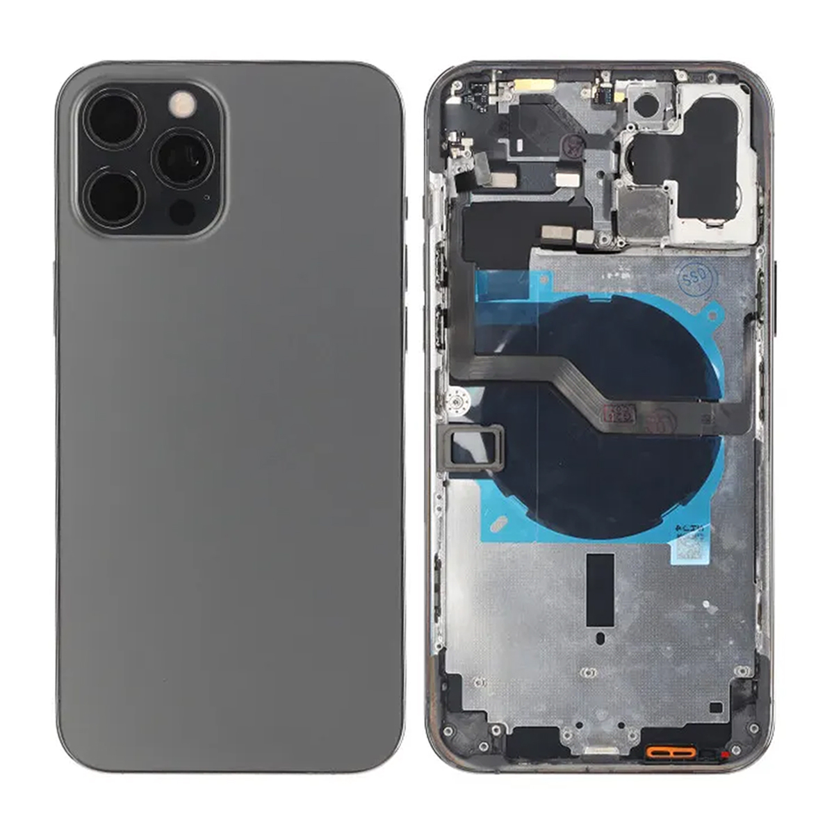 iPhone 12 Pro Max Back Housing Premium - With SEMI Small Parts - Black ...